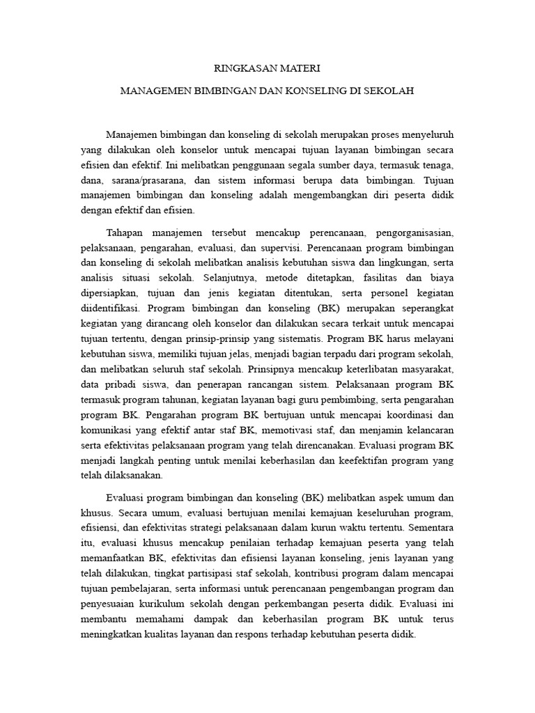 Ringkasan Materi BK M13 | PDF