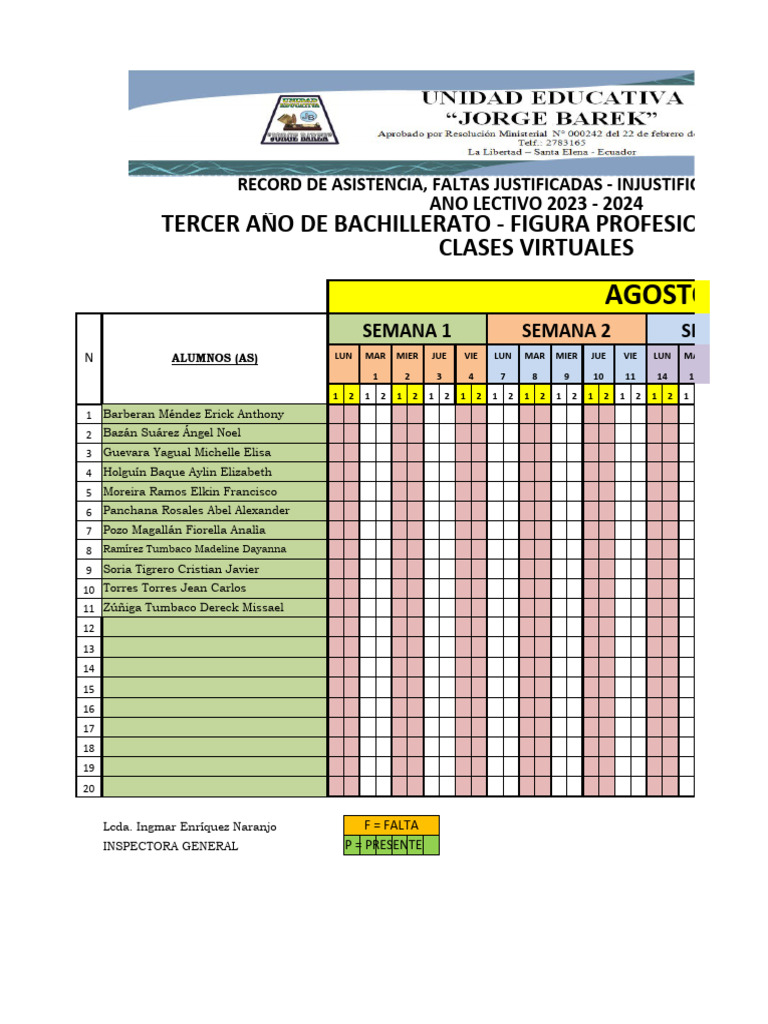 Registro de Asistencias Clases Virtuales | PDF Registro de Asistencias Clases Virtuales | PDF