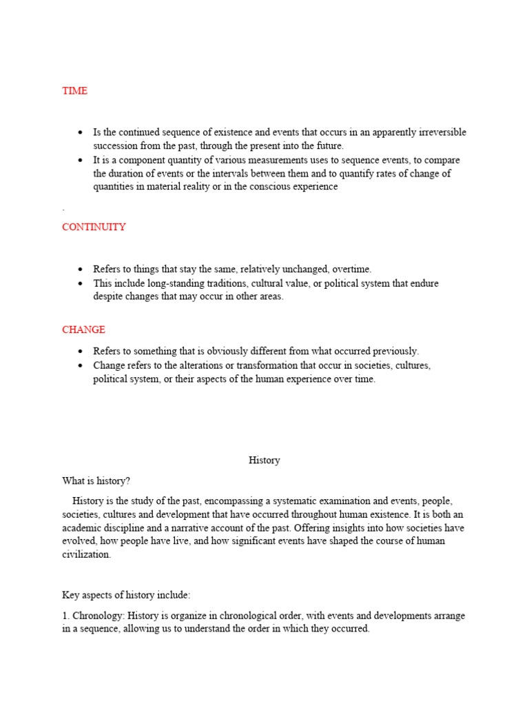 Understanding Change and Continuity in History | PDF | Time | Narrative