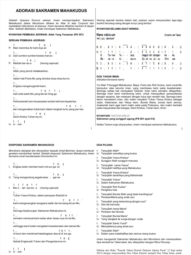 Adorasi Sakramen Maha Kudus Landscape | PDF | Agama & Spiritualitas