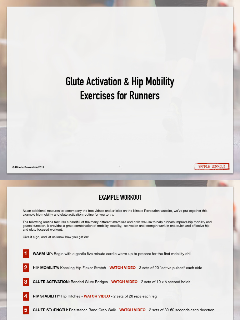 Glute Activation Hip Mobility Workout Download | PDF | Running | Physical Exercise