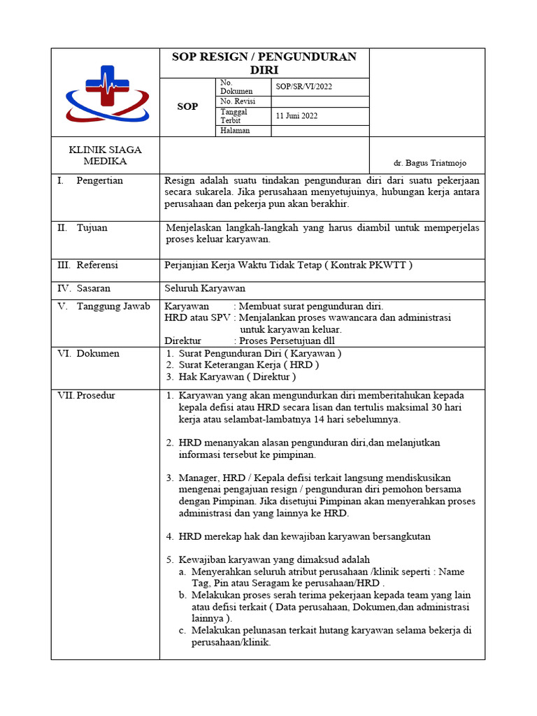 SOP RESIGN | PDF