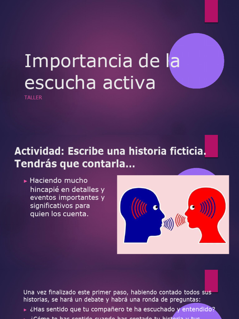 Taller 6 Importancia de La Escucha Activa | PDF