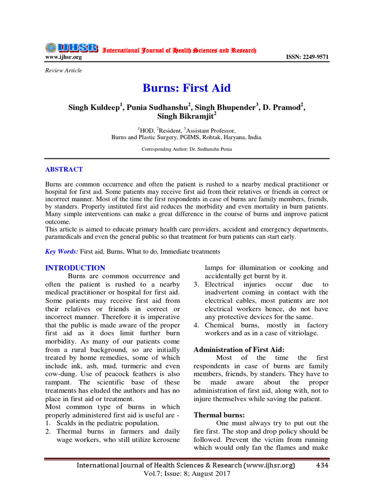 Burns_First_Aid | PDF | Burn | Injury