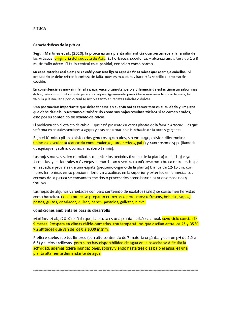 PITUCA | PDF | Comida y bebida | Nutrición