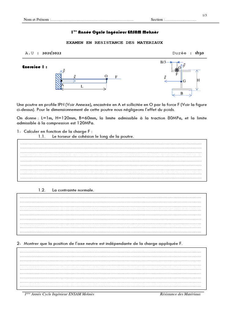 Examen RDM2 2021 2022 VF | PDF