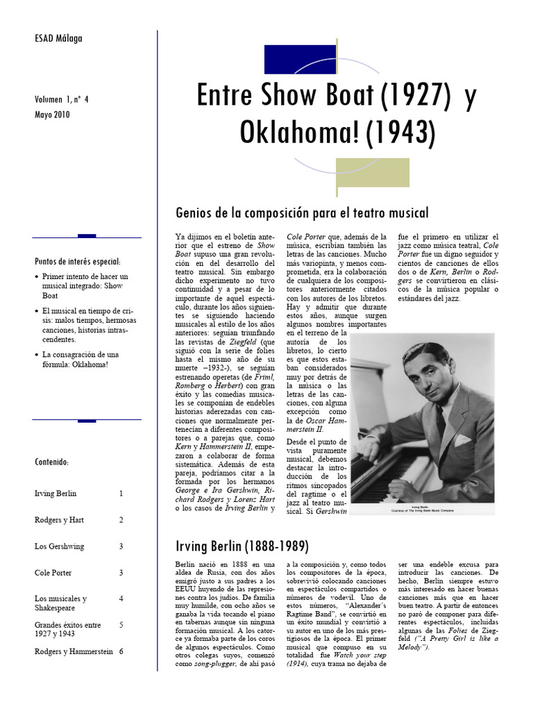 Boletin 4 | PDF | Teatro musical | Teatro