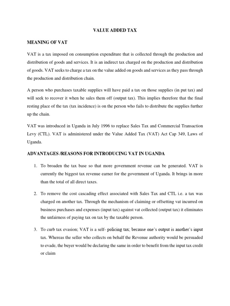 Value Added Tax Notes | PDF | Value Added Tax | Taxes