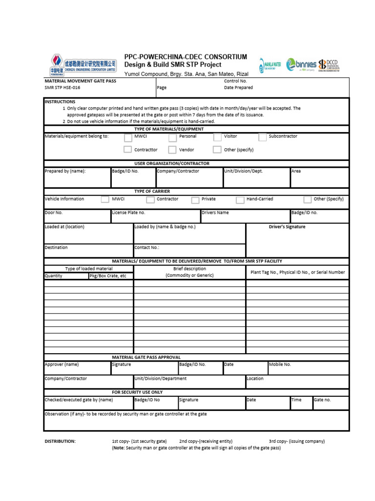 Material Movement Gate Pass | PDF | Computing