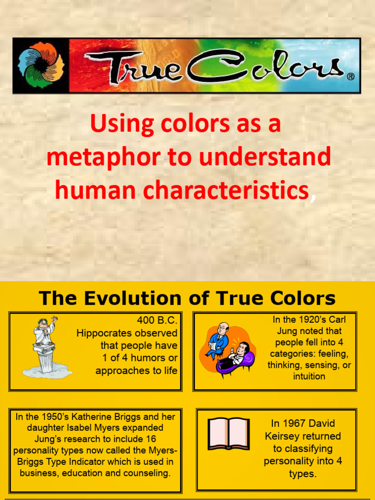 True Colors PPT 1 2019 | PDF | Personality Type | Cognitive Science