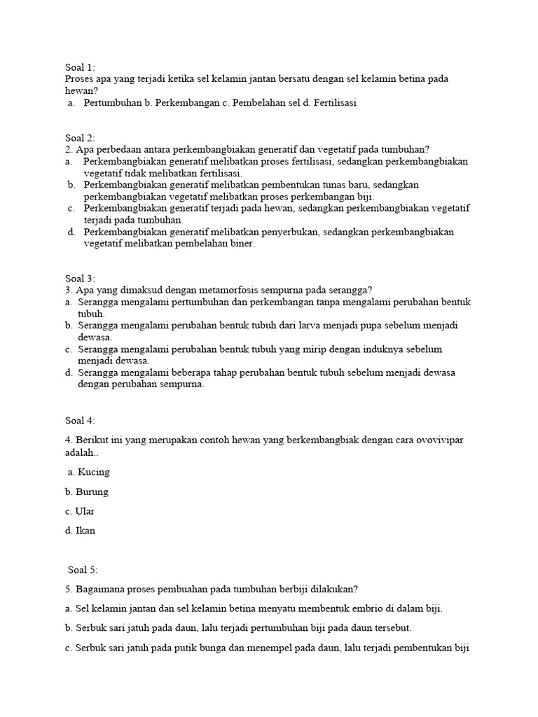 Perkembangan Biakan Makhluk Hidup 2 | PDF