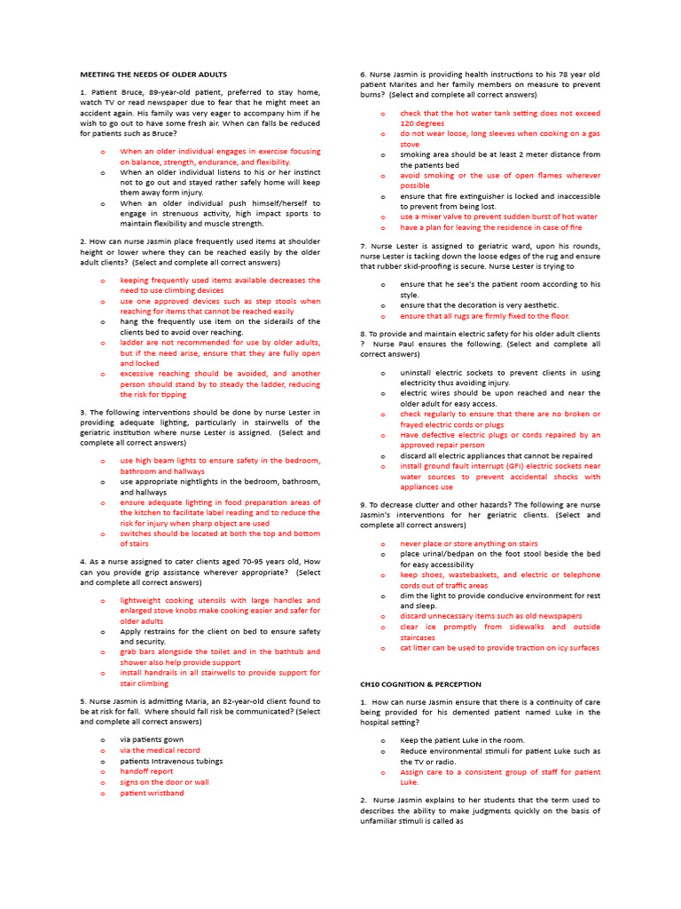 Care of Older Person | PDF | Nursing | Medicine