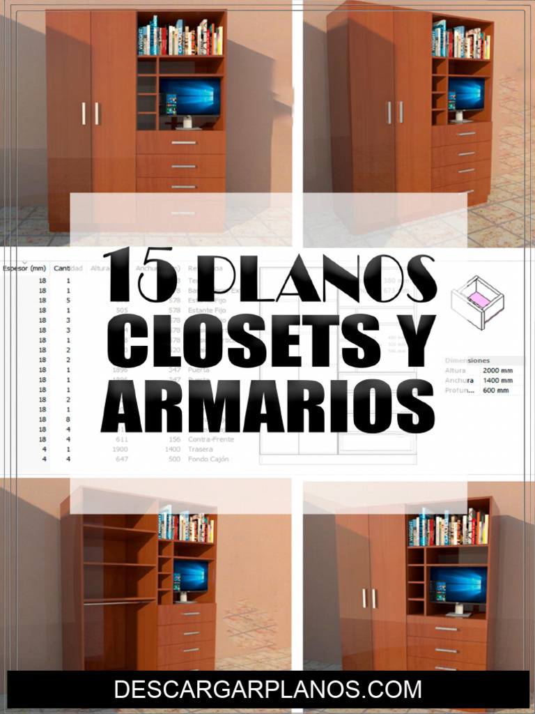 Planos de Closets y Armarios Gratis | PDF | Cocina, comidas y vino | Derecho