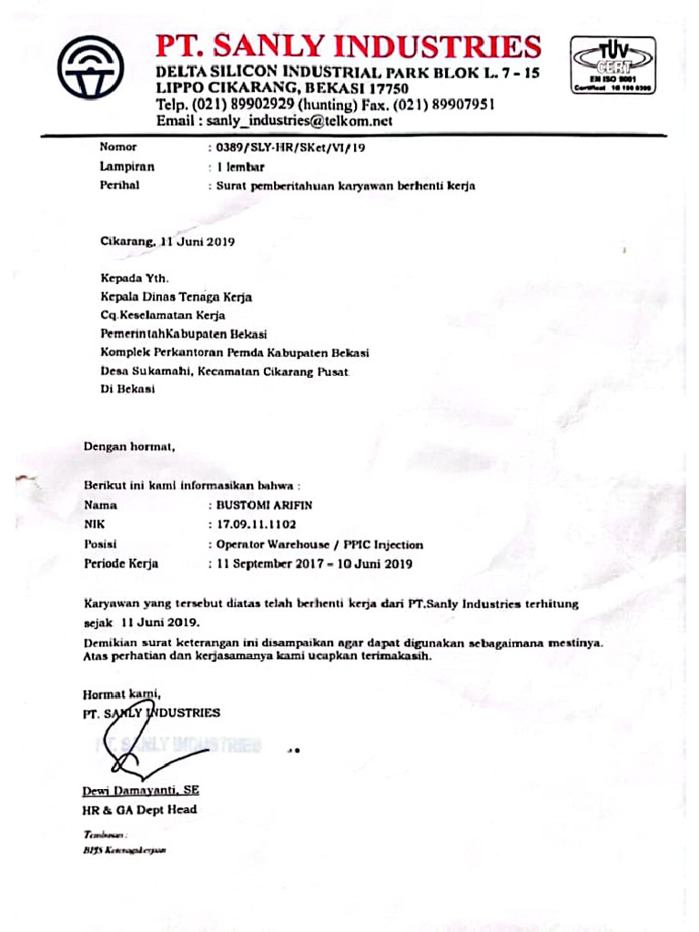 Paklaring 2017-2019 Sanly Warehouse PPIC Injection | PDF