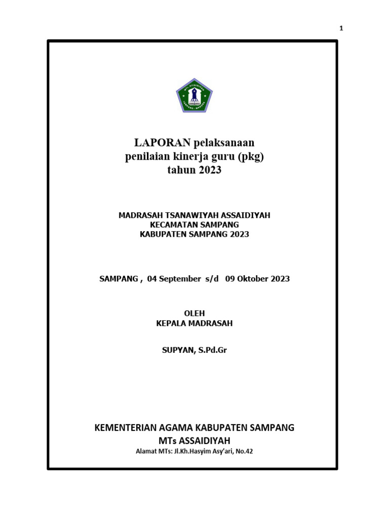 Laporan PKG 2023 | PDF | Karier & Perkembangan