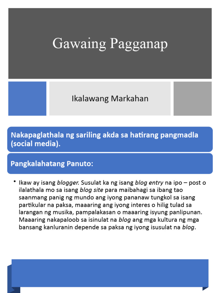 Gawaing Pagganap Ikalawang Markahan | PDF