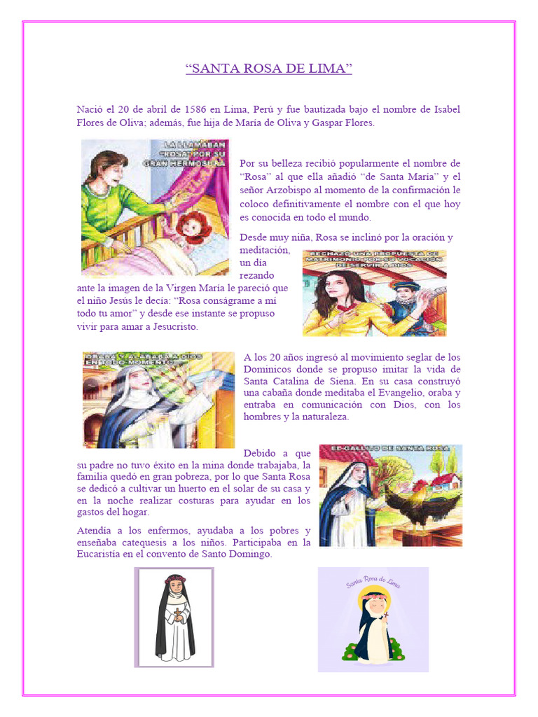 Biografia de Santa Rosa de Lima | PDF | Iglesia Católica