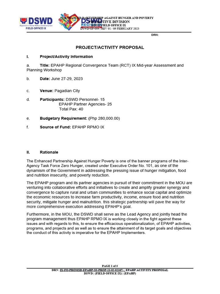 1 Proposal Mid Year | PDF | Hunger | Poverty