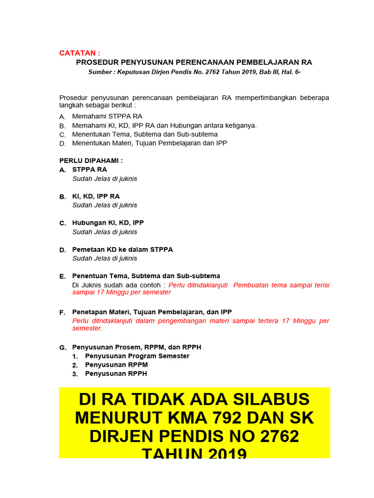 2762 Resume & Contoh Format Prosem, RPPM & RPPH 2019 Pon Edit | PDF