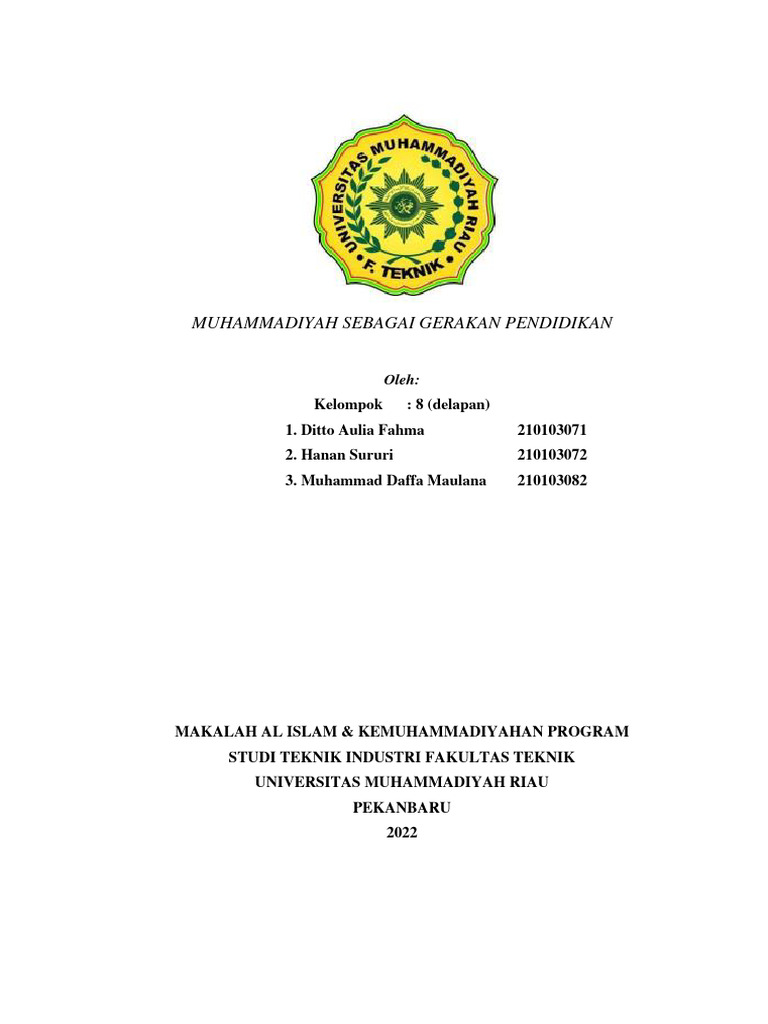 AlK Muhammadiyah Gerakan Pendidikan Sem3 | PDF | Karier & Perkembangan