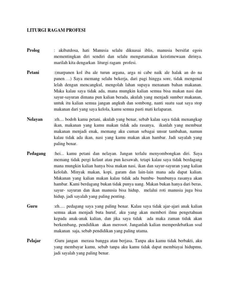 Liturgi Ragam Profesi | PDF | Seni
