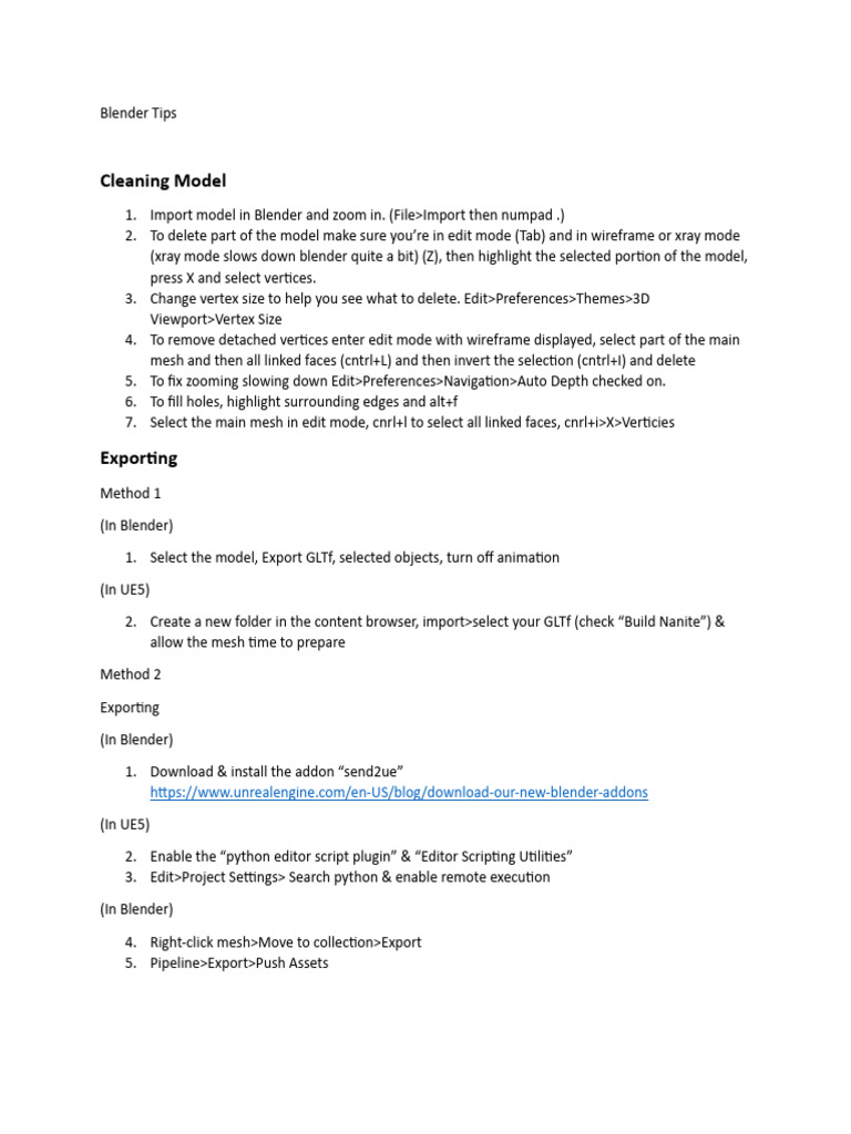 Blender & UE5 Tips | PDF | Blender (Software) | Texture Mapping Blender & UE5 Tips | PDF | Blender (Software) | Texture Mapping