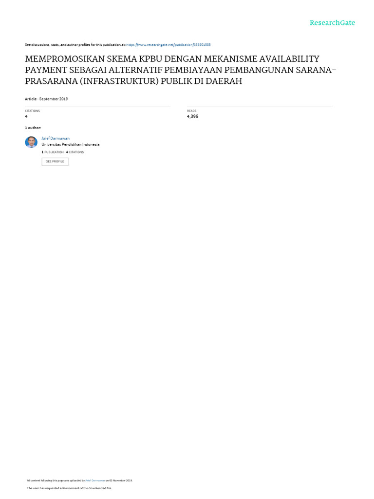 MempromosikanSkemaKPBUdenganMekanismeAvailabilityPaymentSebagaiAlternatifPembiayaanPembangunanSa ...