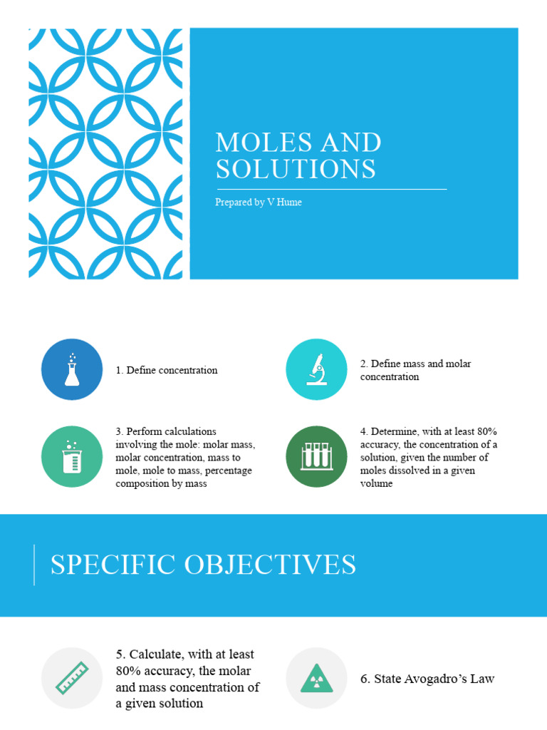 Moles and Solutions VHume | PDF | Mole (Unit) | Concentration