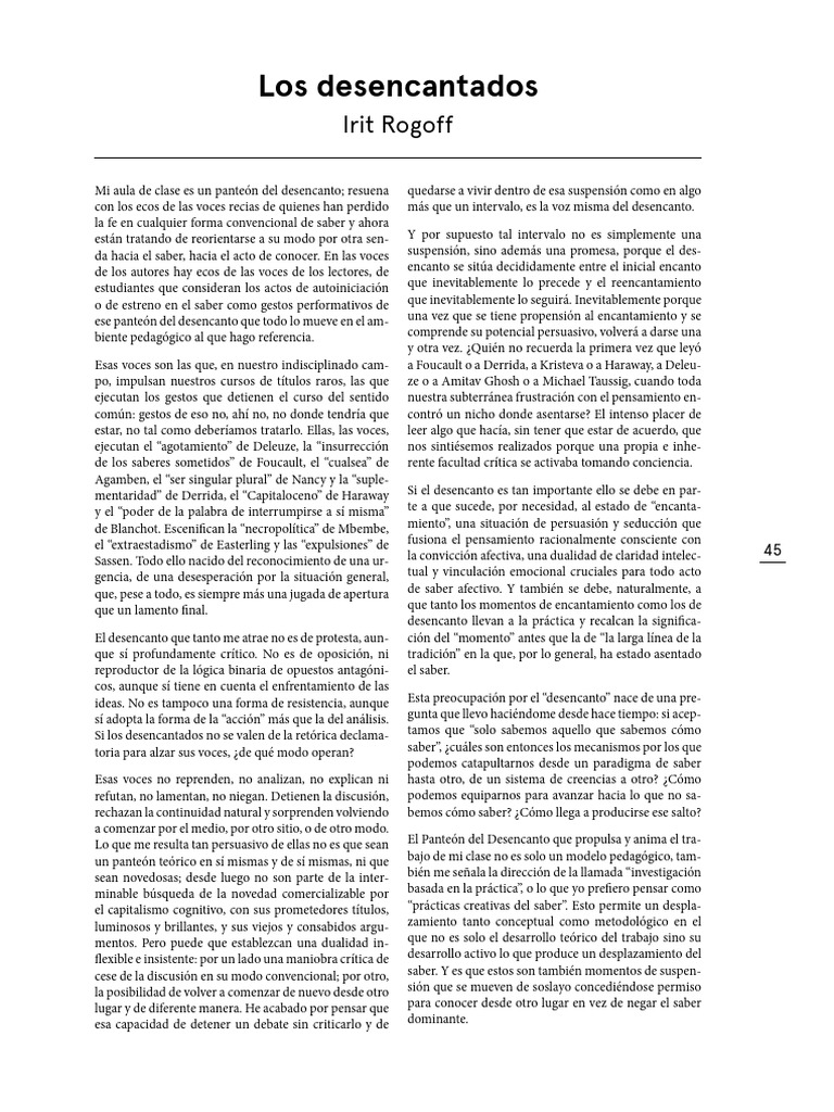 II. Los Desencantados Irit Rogoff | PDF | Conocimiento | Mente
