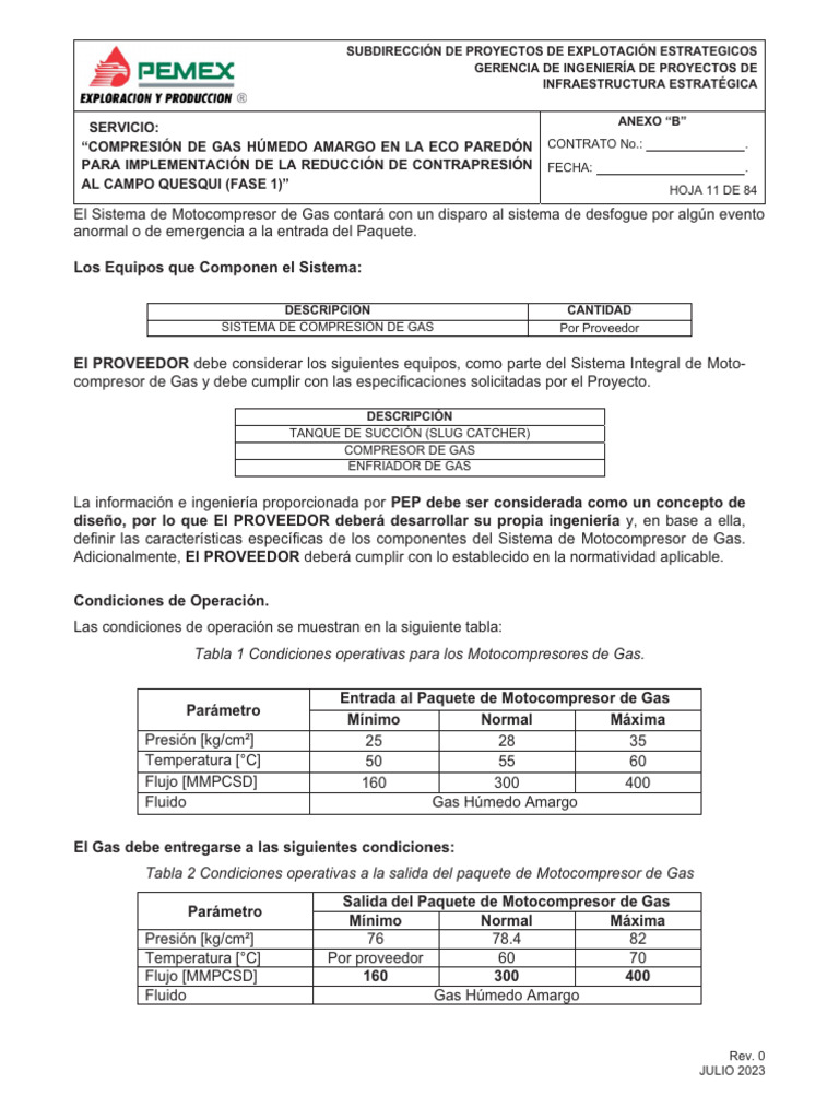 Compresión de Gas Húmedo Amargo en La Eco Paredón para Implementación ...