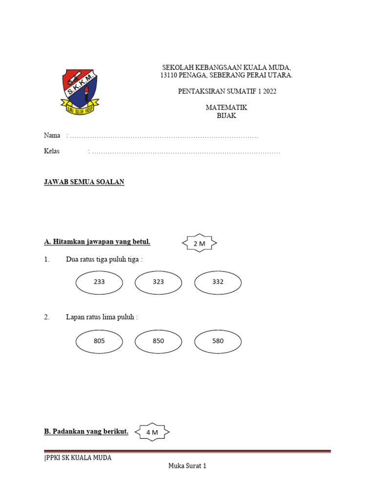Dokumen - Tips - Soalan Matematik Tahun 5 Pendidikan Khas | PDF