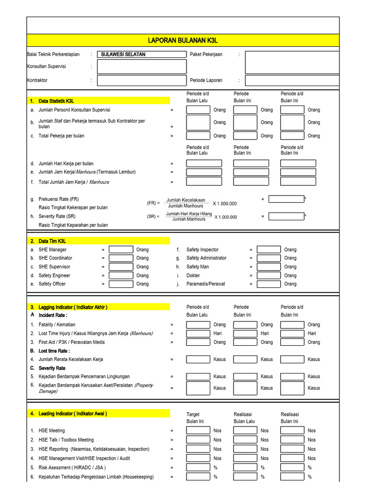 Format Laporan K3L | PDF