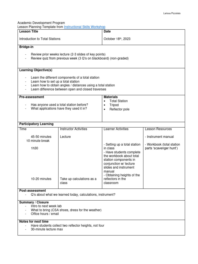 Bopps - Lesson Plan Surv 2002 | PDF | Behaviorism | Communication