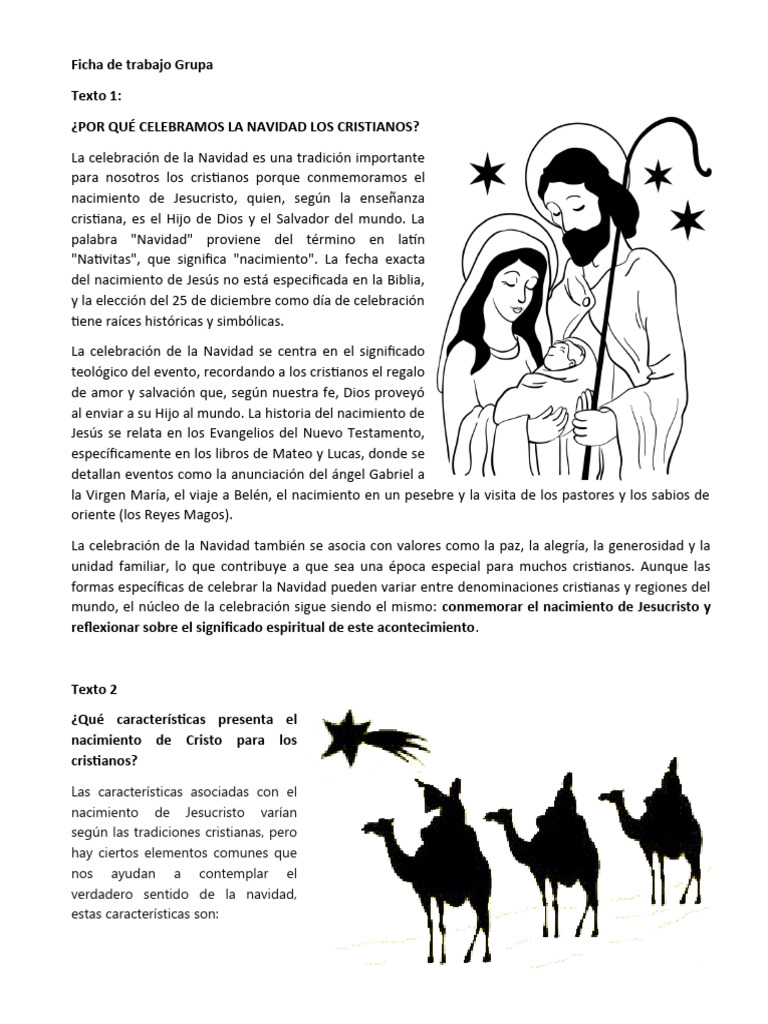 Ficha de Trabajo Grupal | PDF | Natividad De Jesus | Navidad