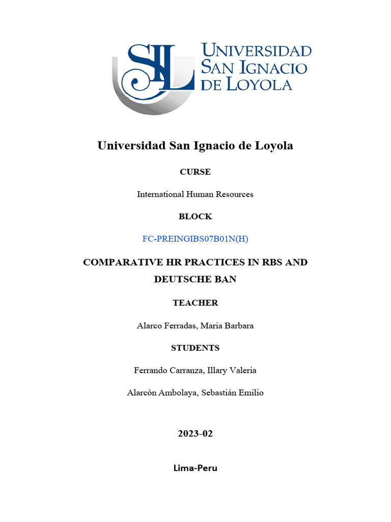 Group Activity 6 - Case Study - Comparative HR Practices in RBS and ...