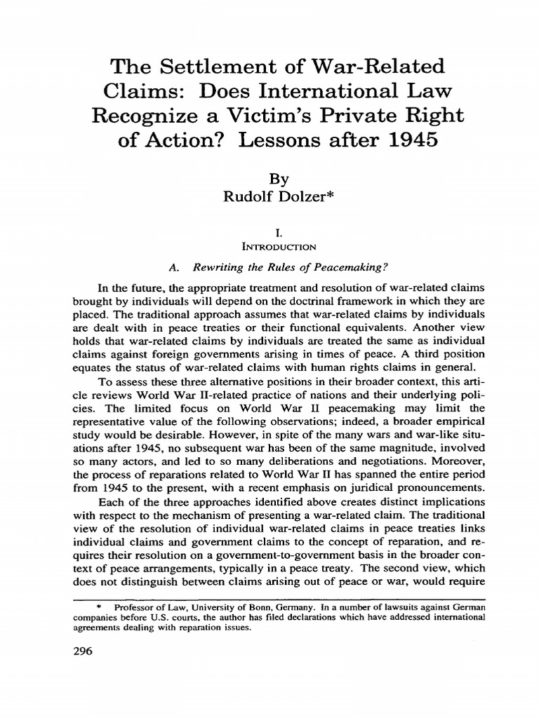 Full Text | PDF | International Law | World War I Reparations