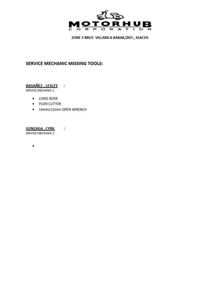 Missing Tools Pdf