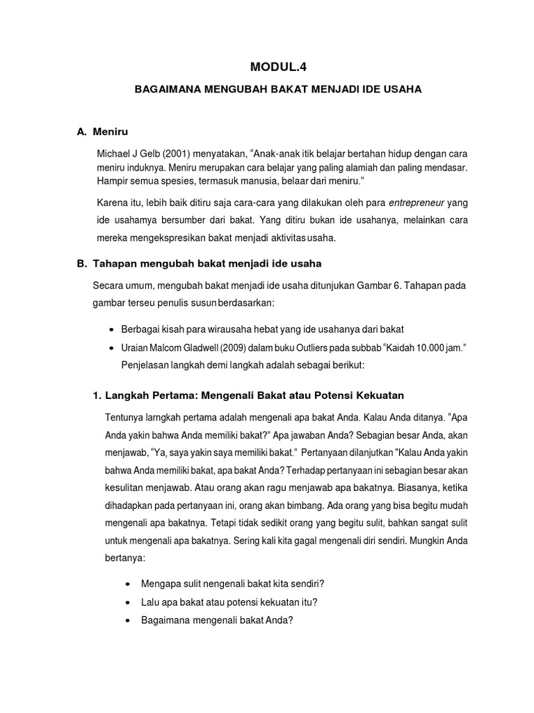 Mengubah Bakat Jadi Ide Usaha Sukses | PDF | Bisnis