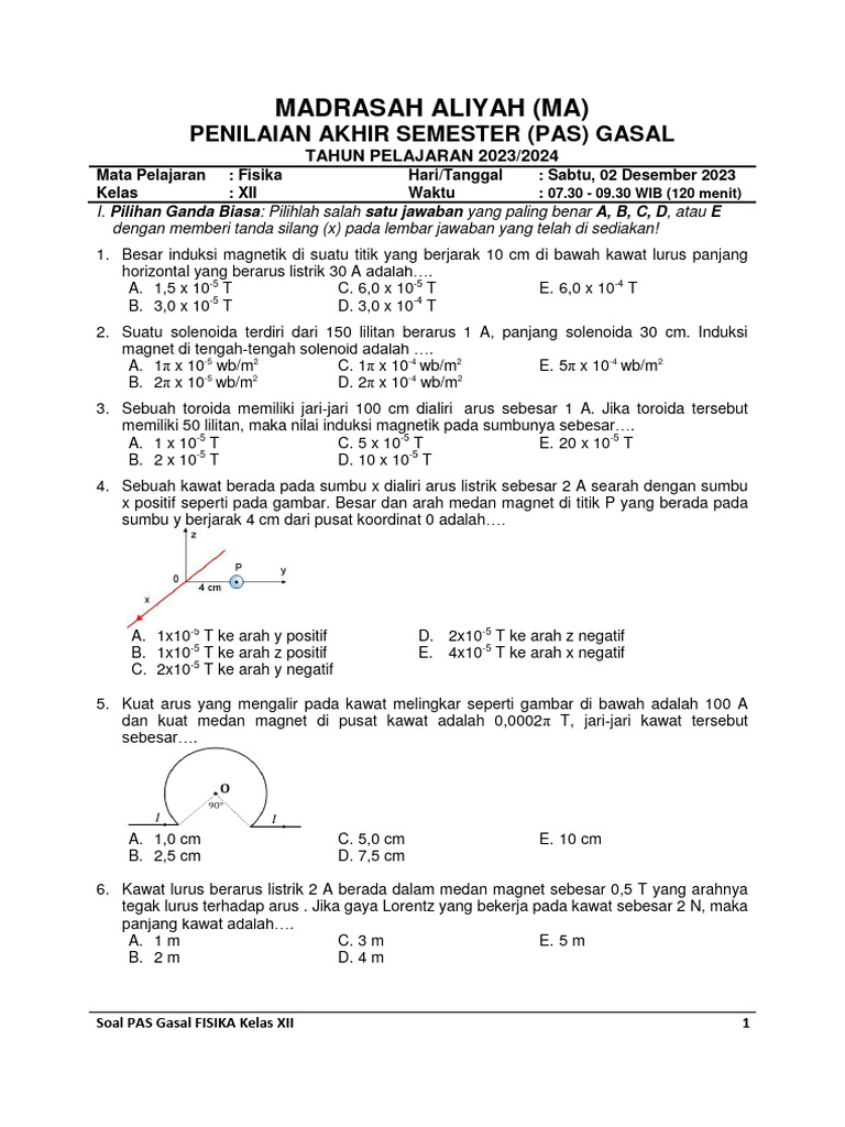 Soal PAS Fisika | PDF | Metode & Bahan Ajar | Sains & Matematika