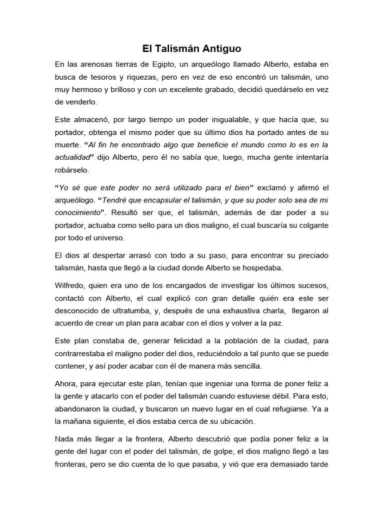 El Talismán: Poder y Sacrificio en Egipto | PDF