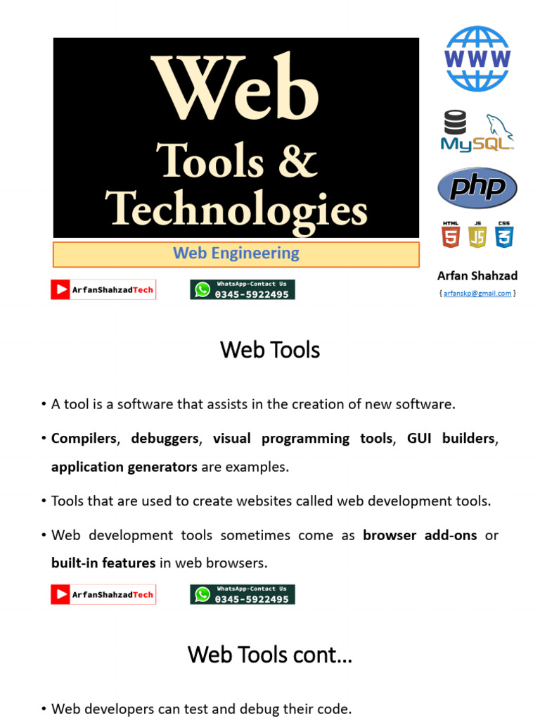 #3 Web Tools and Technologies | PDF | Dynamic Web Page | World Wide Web