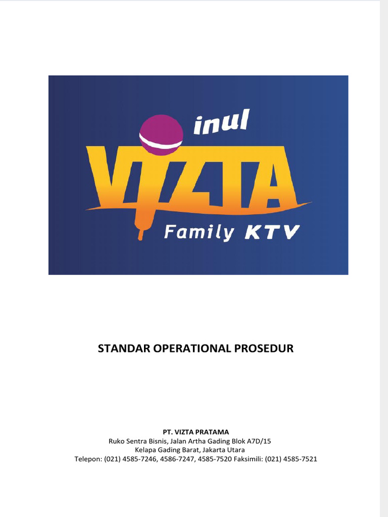 Dokumen - Tips Standar Prosedur Operasional Sop Karaoke Inul Vista ...