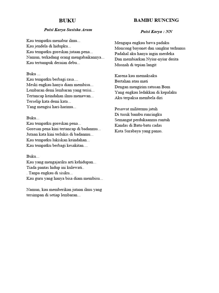 Puisi Cinta Tanah Air dan Pahlawan | PDF