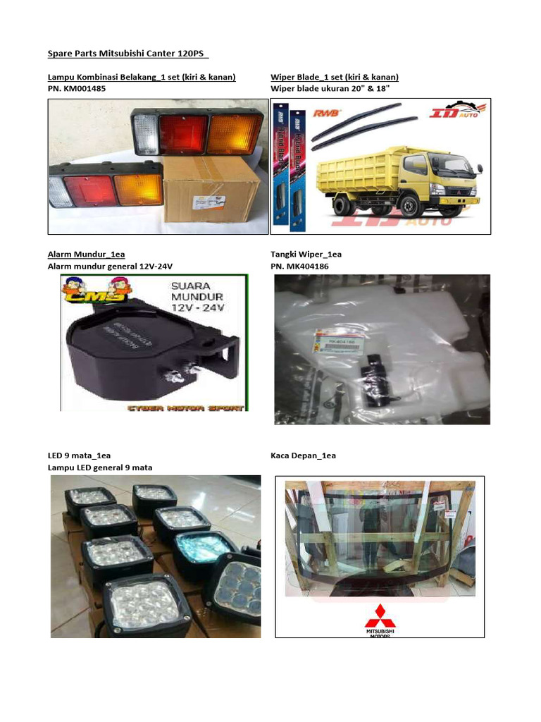 Parts Mitsubishi Canter FE75 | PDF