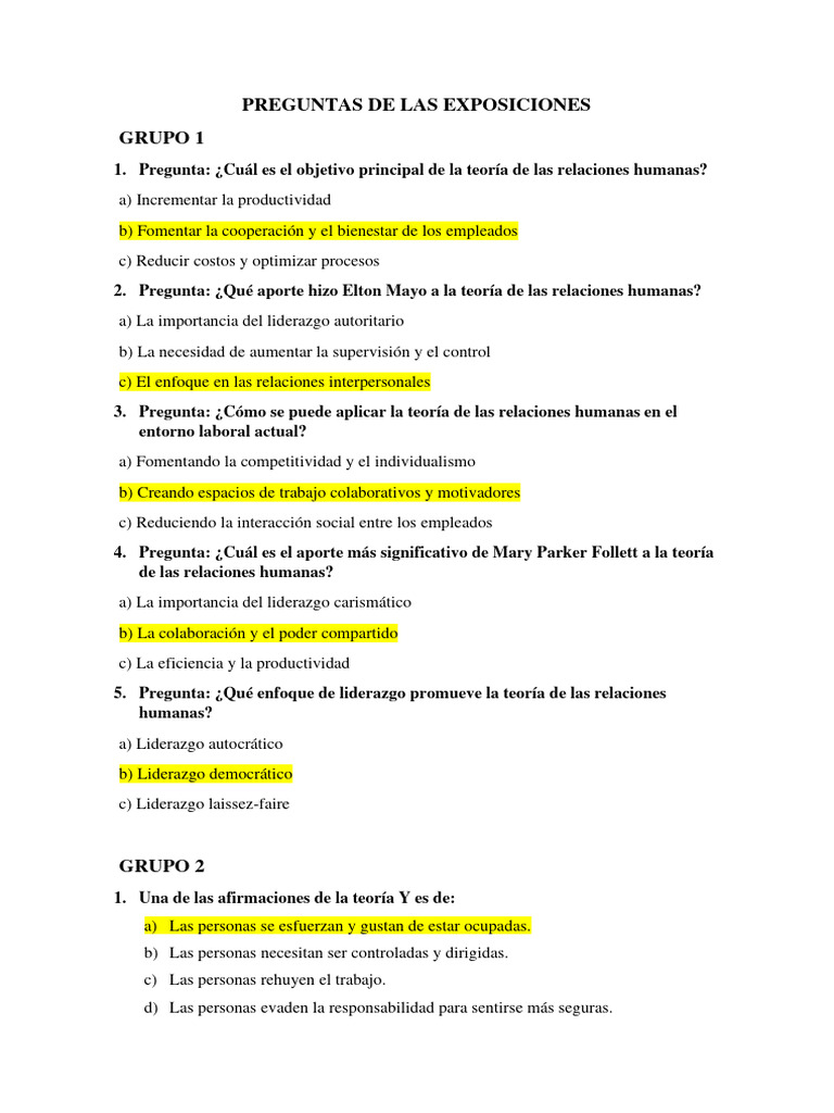 Preguntas de Las Exposiciones | PDF | Liderazgo | Comportamiento organizacional