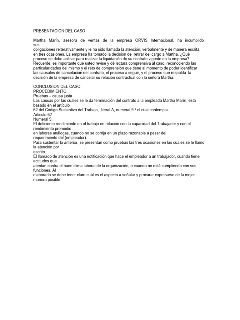 Presentacion Del Caso | PDF