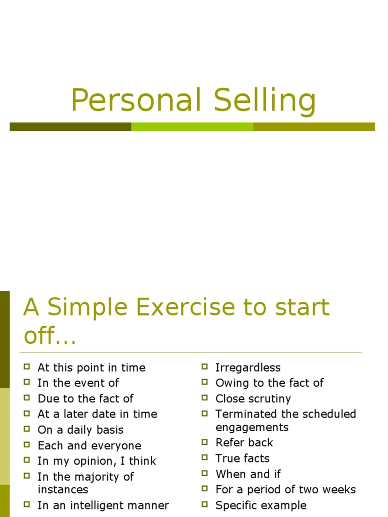 Personal Selling | PDF | Sales | Marketing