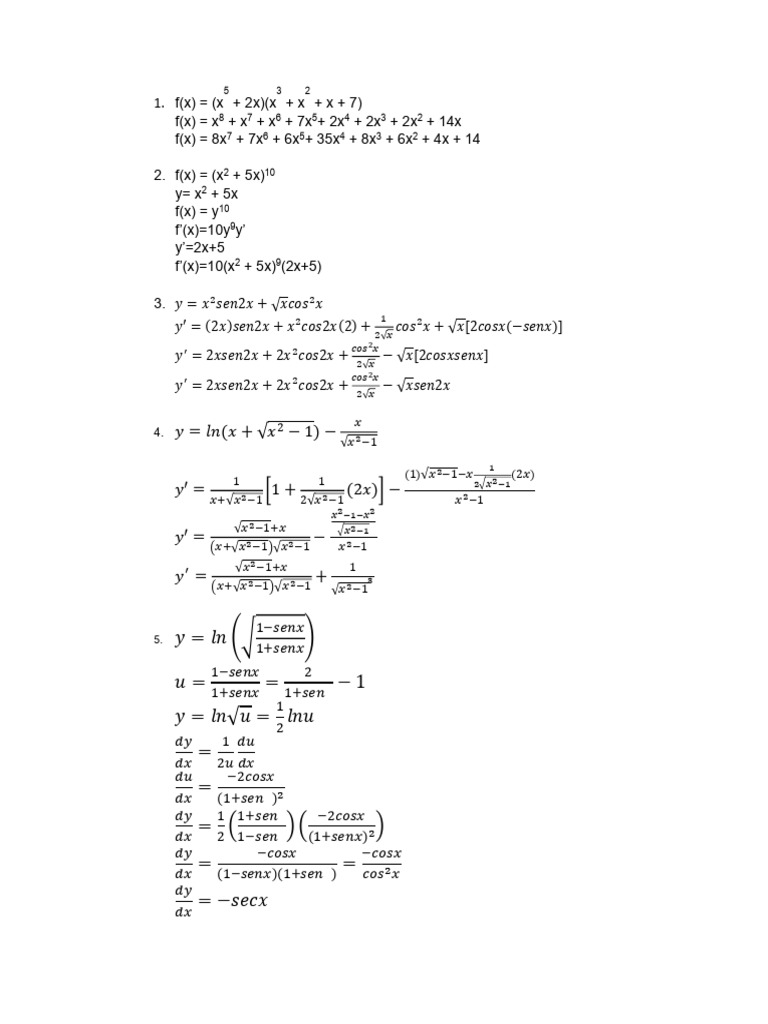 FUNCIONES TRASCENDENTALES ejercicios en clase | PDF