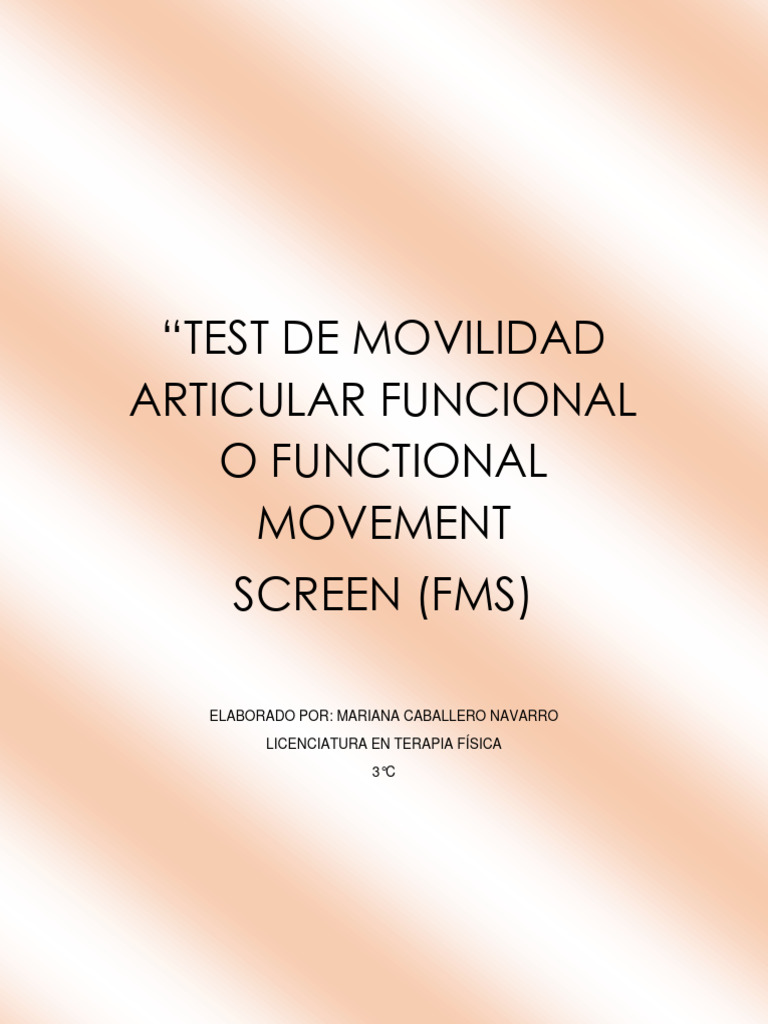 Test de Movilidad Articular Funcional | PDF | Sistema ...