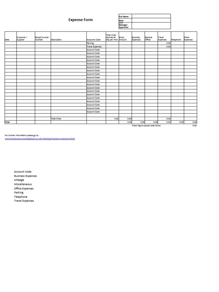 Expense Template Non Vat | PDF | Receipt | Business